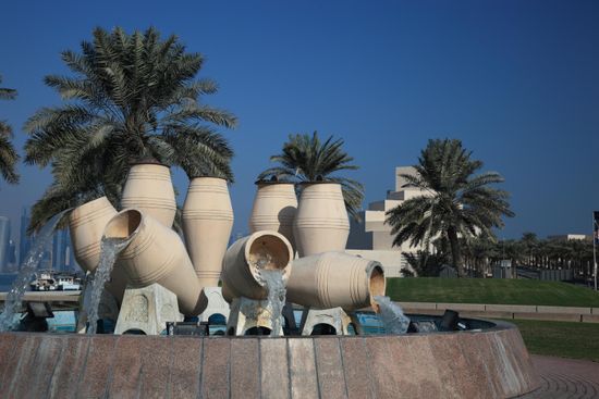 Fountains Made Water Jugs Doha Qatar Editorial Stock Photo - Stock ...