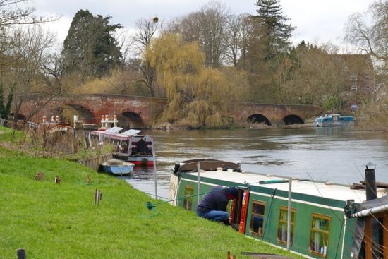 Narrow Boat Owners Works On His Editorial Stock Photo - Stock Image ...