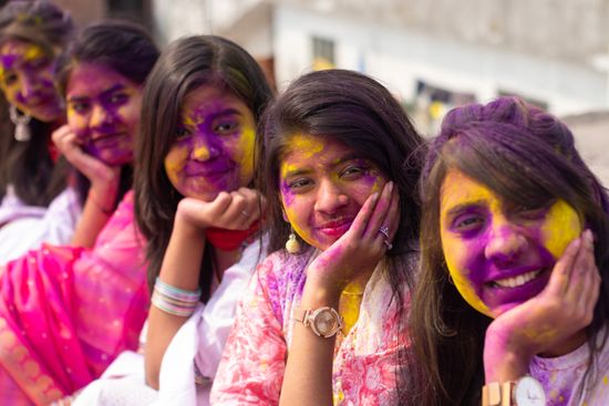 Young Girls Smear Each Other Colored Editorial Stock Photo - Stock ...