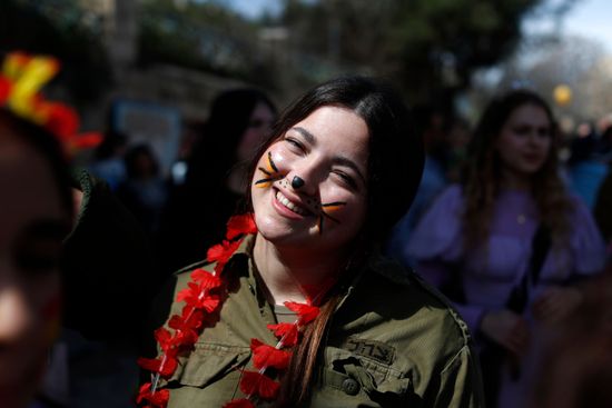 Israeli Poses Photo While Celebrating Jewish Editorial Stock Photo ...