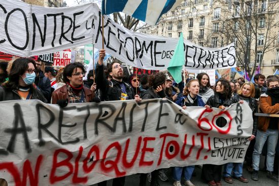 French University Students Take Part Demonstration Editorial Stock ...