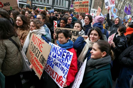 French University Students Take Part Demonstration Editorial Stock ...