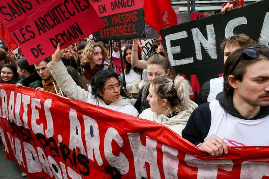 French University Students Take Part Demonstration Editorial Stock ...
