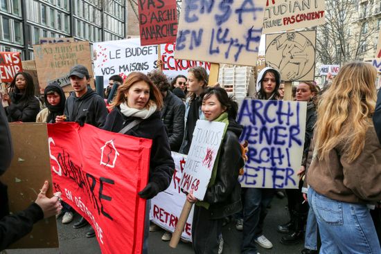 French University Students Take Part Demonstration Editorial Stock ...