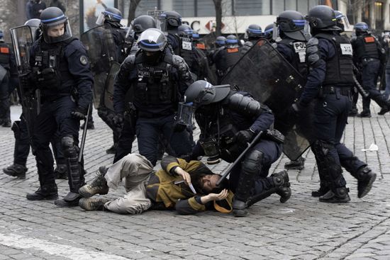 Riot Police Officers Intervene During Clashes Editorial Stock Photo ...