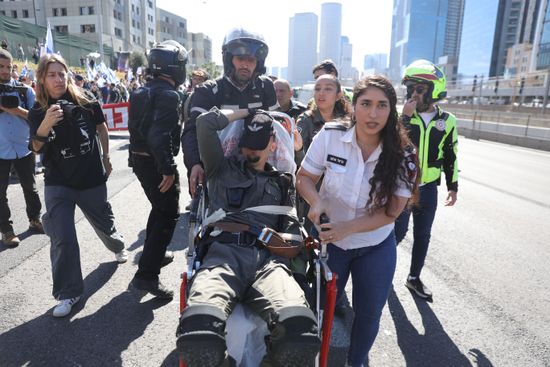 Wounded Police Officer Helped Demonstrators Block Editorial Stock Photo ...