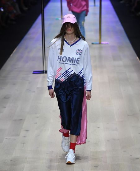 Model Presents Creation Homie Label During Editorial Stock Photo ...