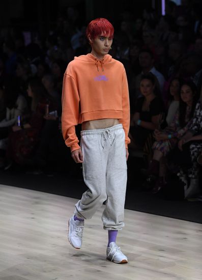Model Presents Creation Homie Label During Editorial Stock Photo ...