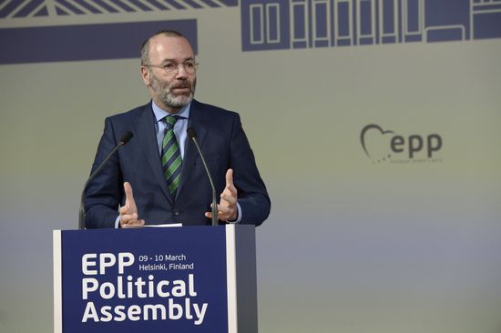 Epp President Manfred Weber Speaks Opening Editorial Stock Photo ...