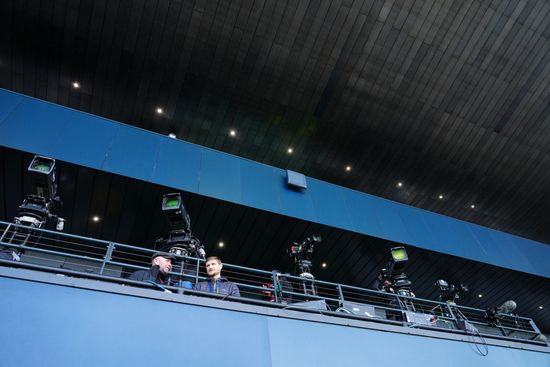 Television Broadcast Cameras Riverside Stand Editorial Stock Photo ...