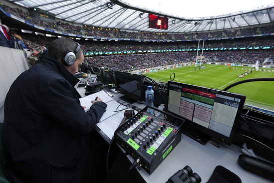 Bbc Commentator Andrew Cotter Gantry Twickeneham Editorial Stock Photo ...