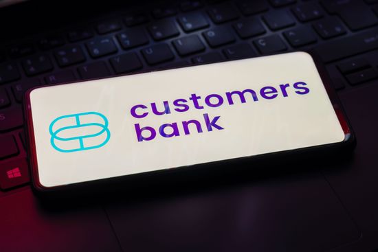 This Photo Illustration Customers Bank Logo Editorial Stock Photo ...