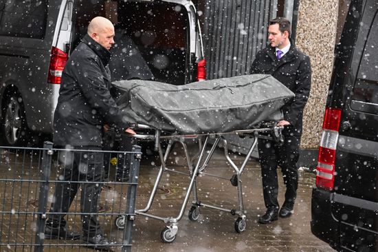 Morticians Carry Body On Stretcher Scene Editorial Stock Photo - Stock ...