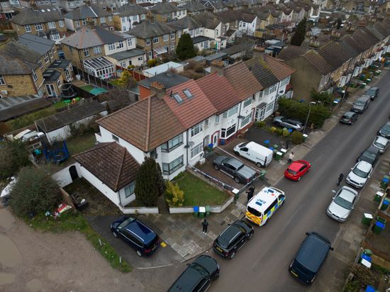 Drone Picture Police Outside House Bodies Editorial Stock Photo - Stock ...