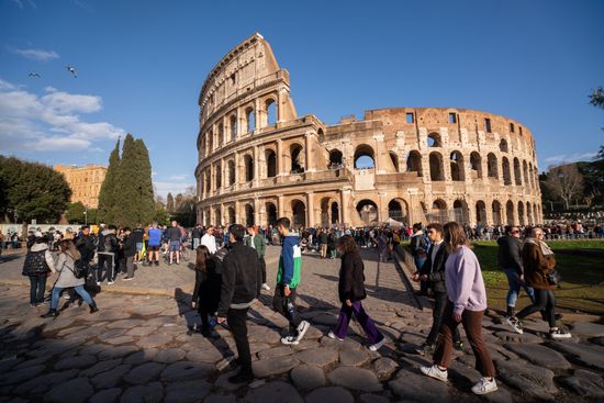 Crowds Tourists Roman Colosseum Bathed Afternoon Editorial Stock Photo ...