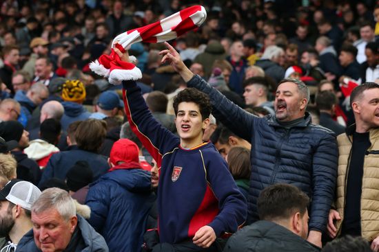 Arsenal Fans Celebrating Their Teams Victory Editorial Stock Photo ...
