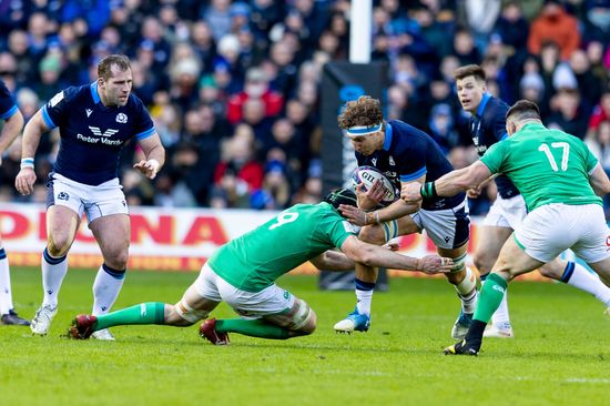 Conor Murray Ireland Tackles Jamie Ritchie Editorial Stock Photo ...