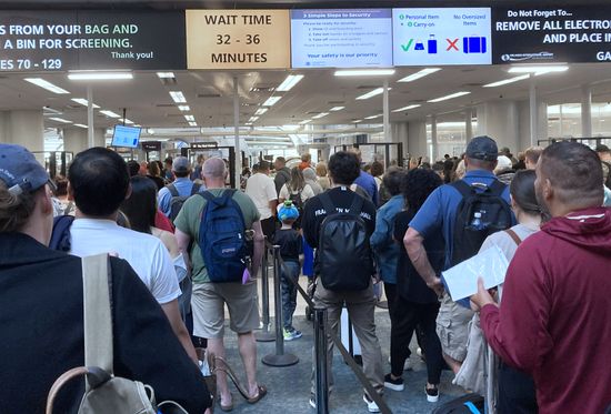 Travelers Wait Tsa Screening Line Orlando Editorial Stock Photo - Stock ...