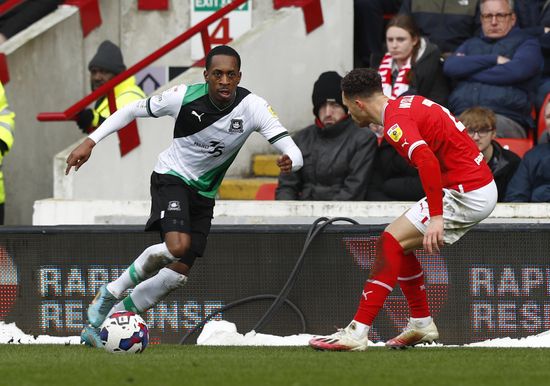 Plymouth Argyle Player Mickel Miller Attacksbarnsley Editorial Stock ...