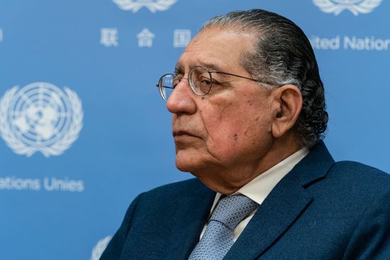 Ambassador Munir Akram Attends Press Briefing Editorial Stock Photo ...