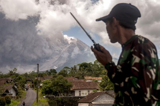 Volcanic Materials Spew Out Mount Merapi Editorial Stock Photo - Stock ...