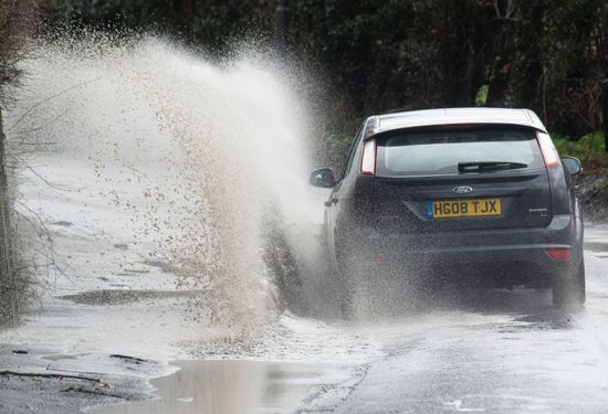 Wet Windy Driving Conditions Motorists Flooding Editorial Stock Photo ...
