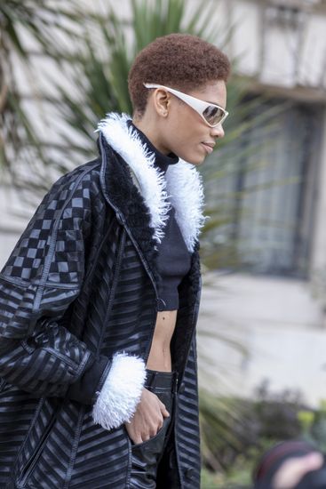 Model Own Clothes Outside Zimmermann Fashion Editorial Stock Photo ...