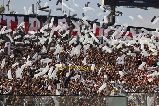Colo Colo Fans Cheer Against Universidad Editorial Stock Photo - Stock ...