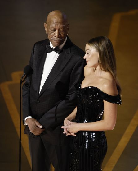Morgan Freeman Margot Robbie During 95th Editorial Stock Photo - Stock ...