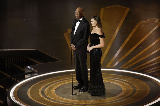 Morgan Freeman Margot Robbie During 95th Editorial Stock Photo - Stock ...