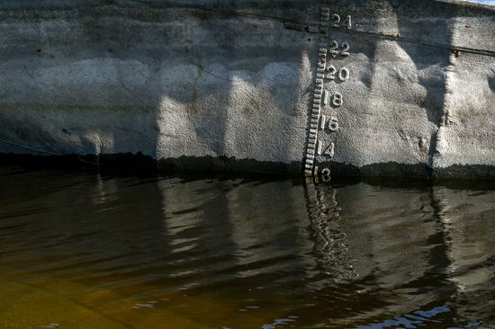Waterline Markings Seen On Hull Barge Editorial Stock Photo - Stock ...