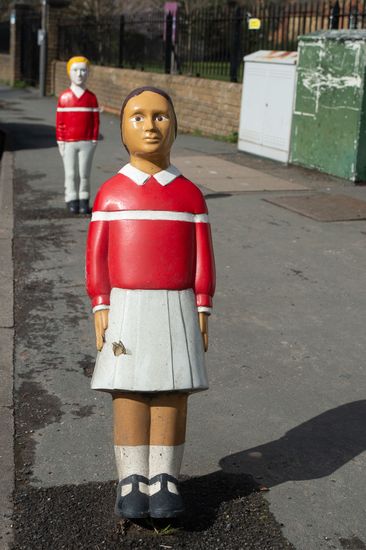 Child Safety Bollards On Pavement Outside Editorial Stock Photo - Stock ...