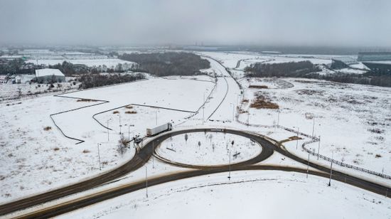 Thousands New Cars Covered Snow Corby Editorial Stock Photo - Stock ...