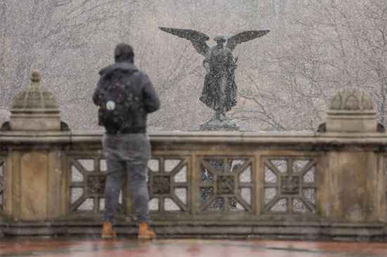 Person Stands Front Angel Waters Statue Editorial Stock Photo - Stock ...
