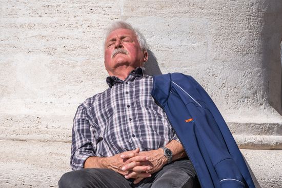Man Snoozing Spring Sunshine Warm Weather Editorial Stock Photo - Stock ...