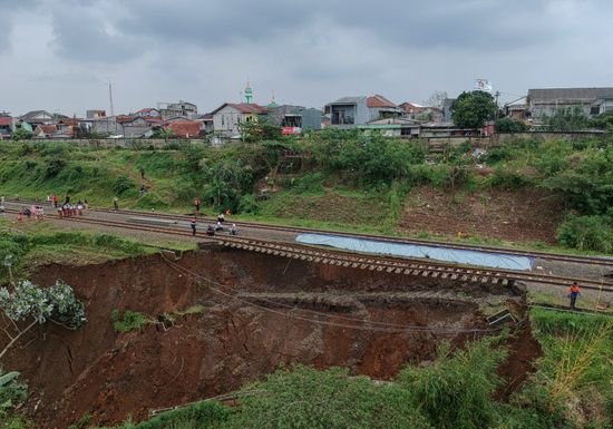 This Aerial Photo Shows Condition Landslide Editorial Stock Photo ...