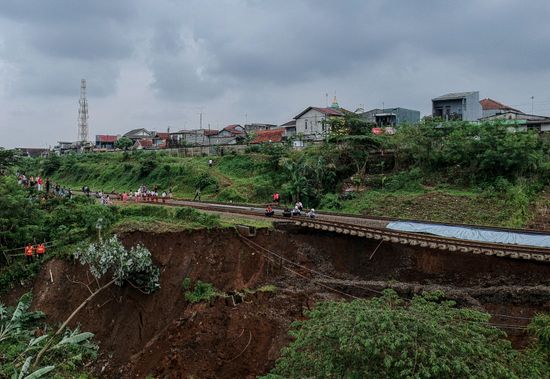 This Aerial Photo Shows Condition Landslide Editorial Stock Photo ...