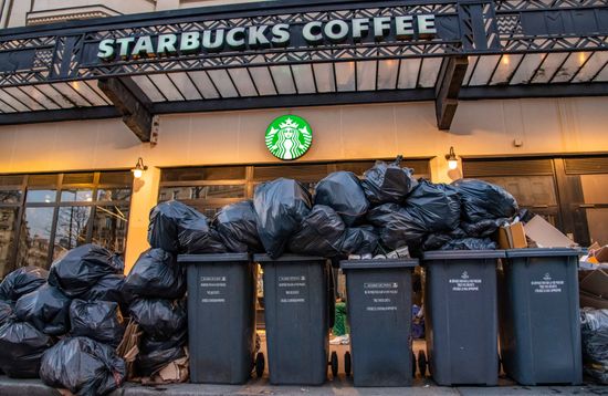 Huge Amount Garbages Front Starbucks Coffee Editorial Stock Photo ...