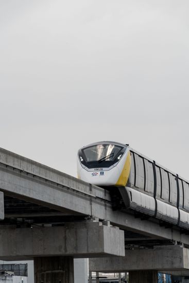 Train On Mrt Yellow Line Monorail Editorial Stock Photo - Stock Image ...