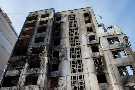 Facade Building That Burned Down Following Editorial Stock Photo ...
