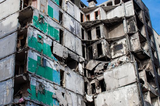 Facade Building That Burned Down Following Editorial Stock Photo ...