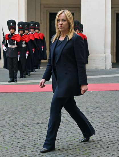 Italian Prime Minister Giorgia Meloni Arrives Editorial Stock Photo ...