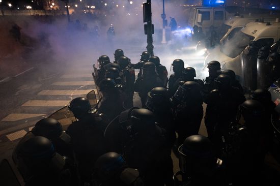 Riot Police Take Offensive Position Amidst Editorial Stock Photo ...