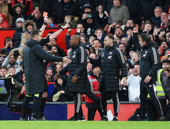 Referee Mr Christopher Kavanagh Shows Fulham Editorial Stock Photo ...