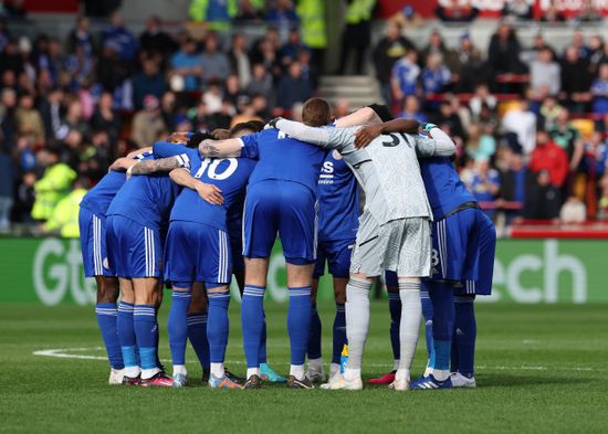 Leicester City Starting Elven Huddle Before Editorial Stock Photo ...