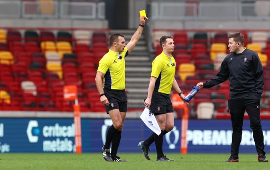 Referee Adam Leal Shows Yellow Card Editorial Stock Photo - Stock Image ...