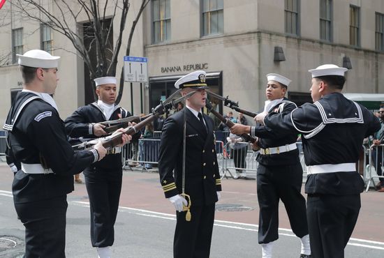 Groups Perform While Marching Fifth Avenue Editorial Stock Photo ...