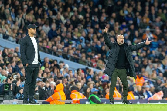 Manchester City Manager Pep Guardiola Pointing Editorial Stock Photo ...