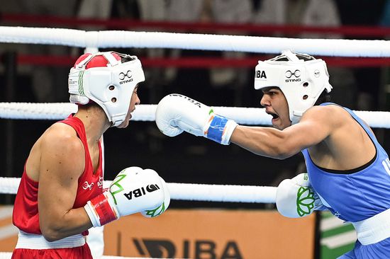 Indian Boxer Manju Bamboriya Blue 66kg Editorial Stock Photo - Stock ...