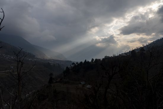 Sunrays Pass Through Clouds On Cloudy Editorial Stock Photo - Stock ...